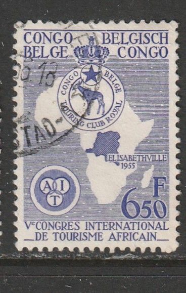 1955 Belgian Congo - Sc 298 - used VF - 1 single - Map of Africa ...