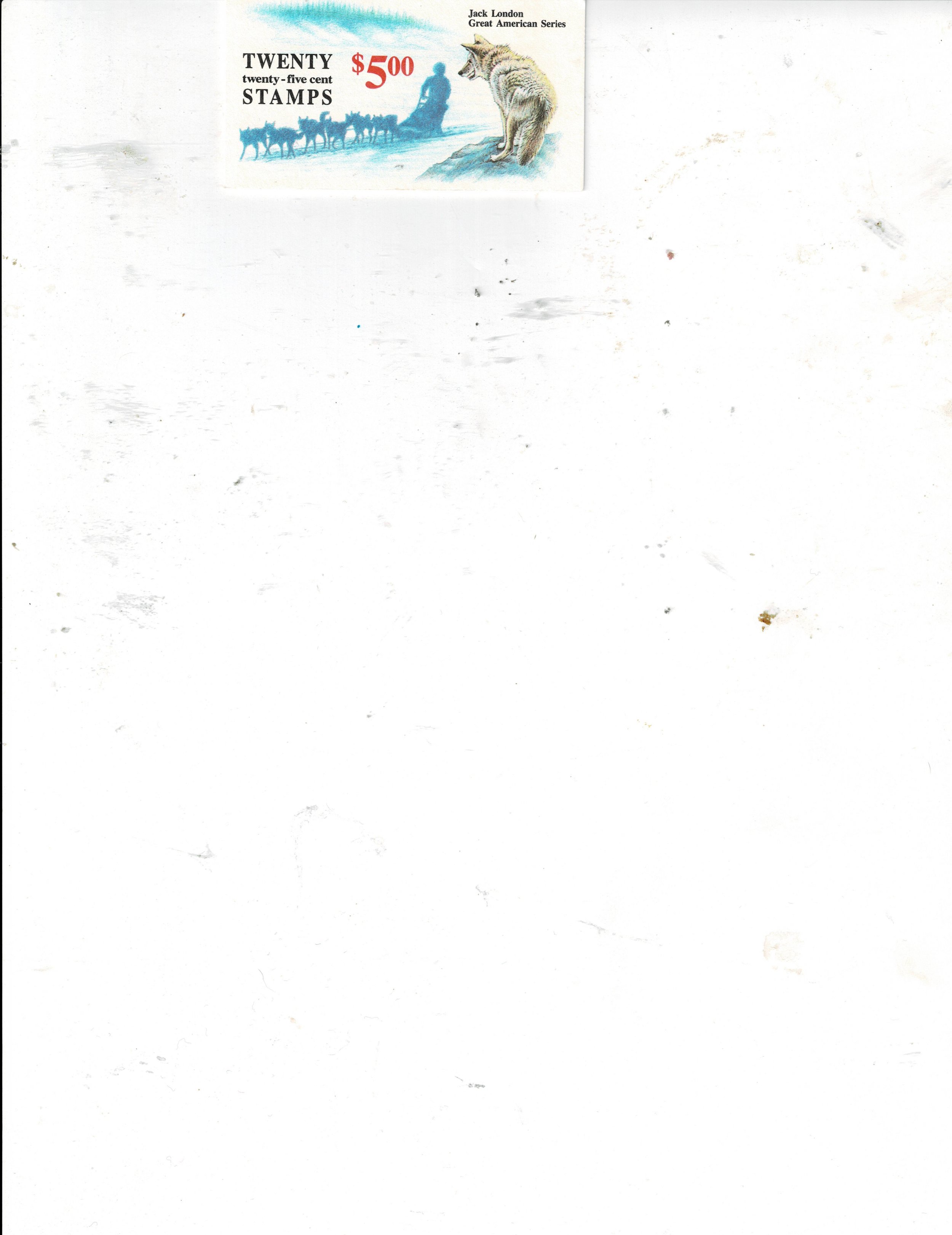 Jack London 25c US Postage Booklet of 20 stamps #2182 BK150 VF MNH ...