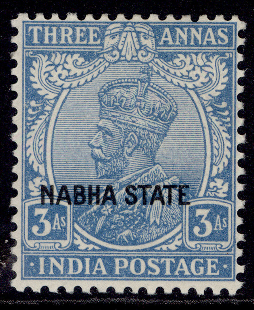 INDIAN STATES - Nabha GV SG66, 3a bright blue, M MINT. | Asia - India ...