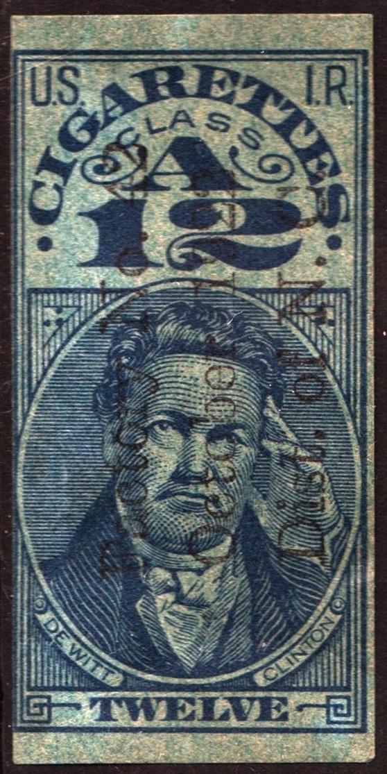 TA134b Cigarette Revenue Stamp: 12 Class A Cigarettes (1918-20) Used ...