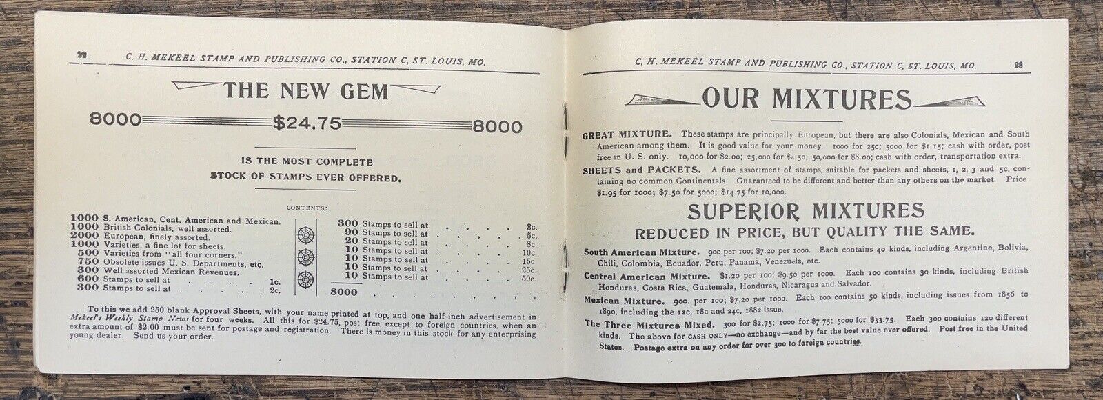 Vintage 1896 Mekeel Stamp & Publishing Price List, St. Louis, MO ...