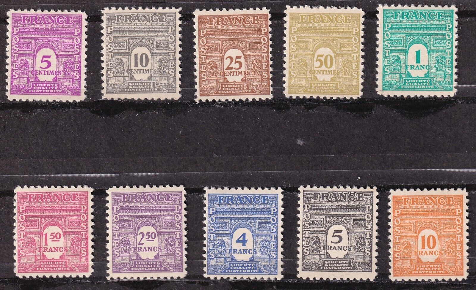 Matt's Stamps France Scott #475-#476H ARC De Triomphe Stamp Set, MH Cv ...