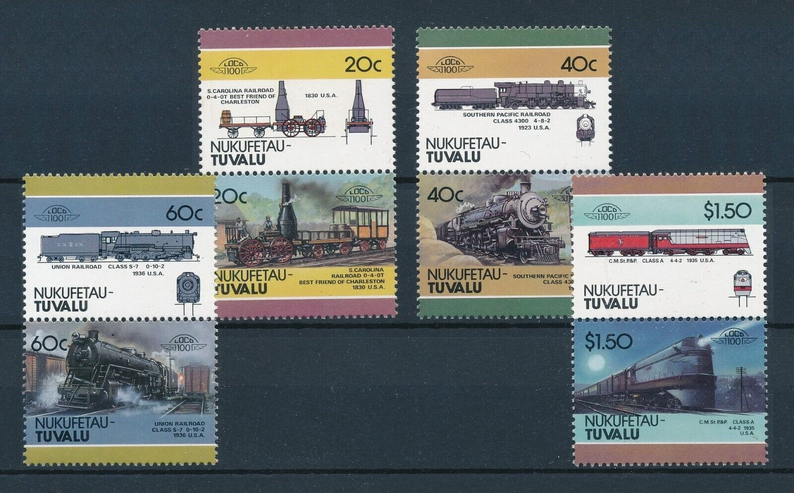 [63587] Tuvalu 1986 Steam Locs - Trains - Railways Nukufetau MNH ...