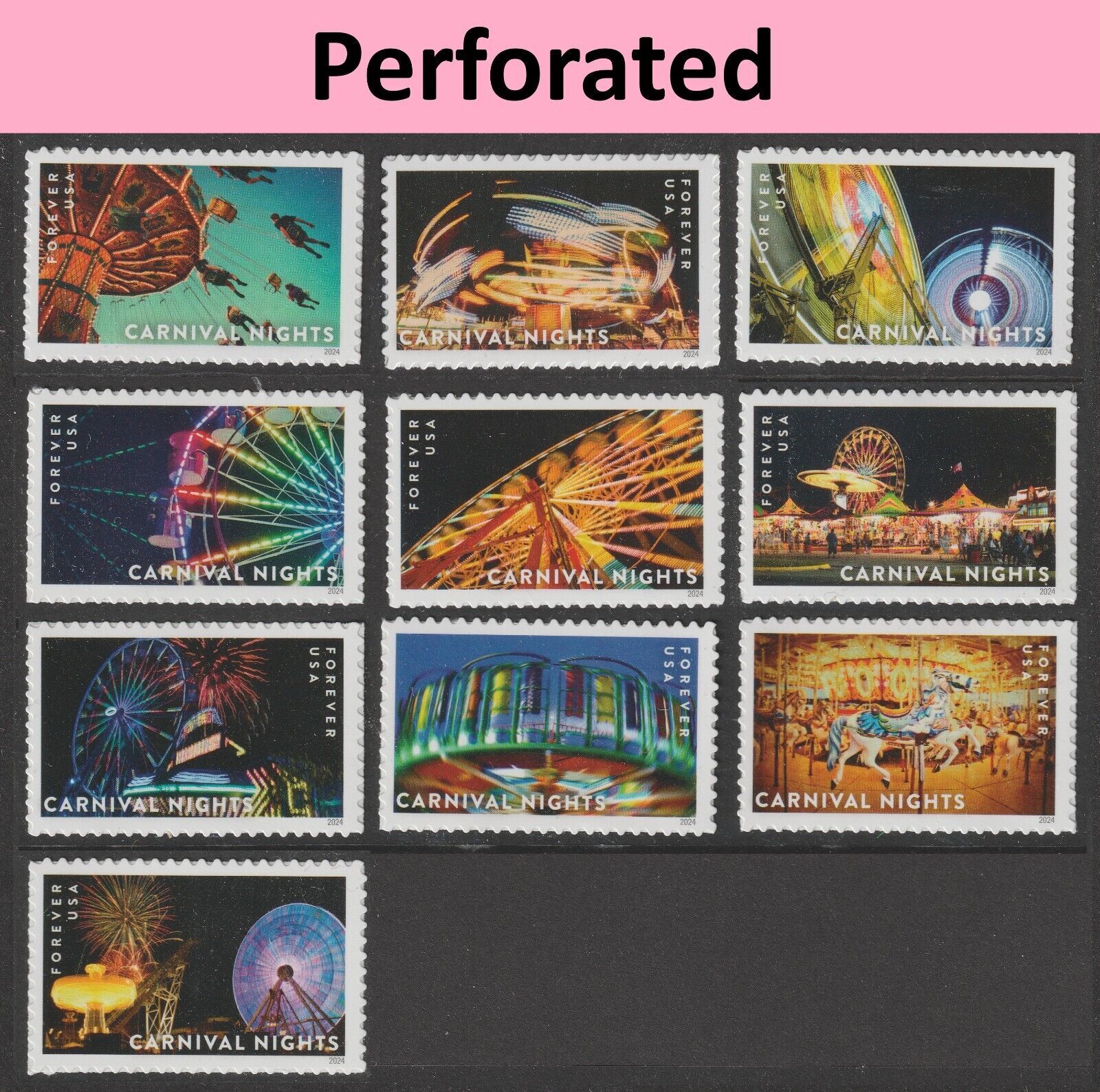 US 5855-5864 Carnival Nights F set 10 MNH 2024 | United States, General ...