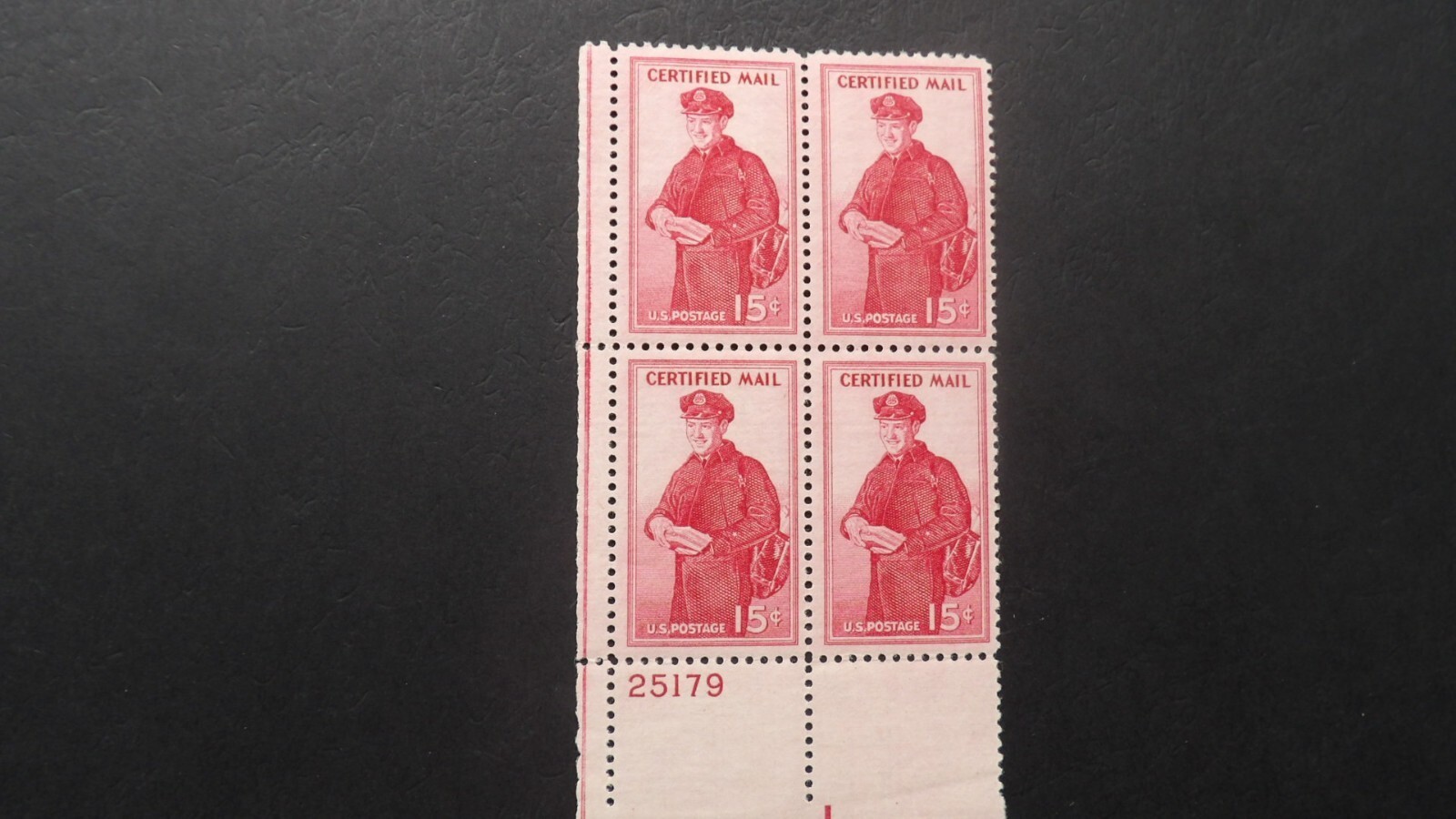1955 #FA1 15c Certified Mail Plate Block #25179 LL MNH OG VF "Incs New ...