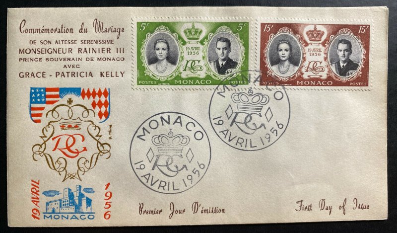 1956 Monaco First Day 3 Covers FDC Royal Wedding Prince Rainier III ...