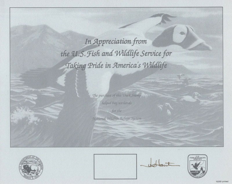 RW59 Federal Duck Stamp Appreciation Card. Plain. A/S. #02 RW59APPpla ...
