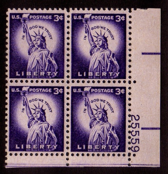 1035c 3c Liberty 25559 LR Plate Block | United States, General Issue ...