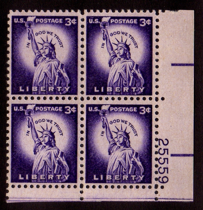 1035c 3c Liberty 25559 LR Plate Block | United States, General Issue ...
