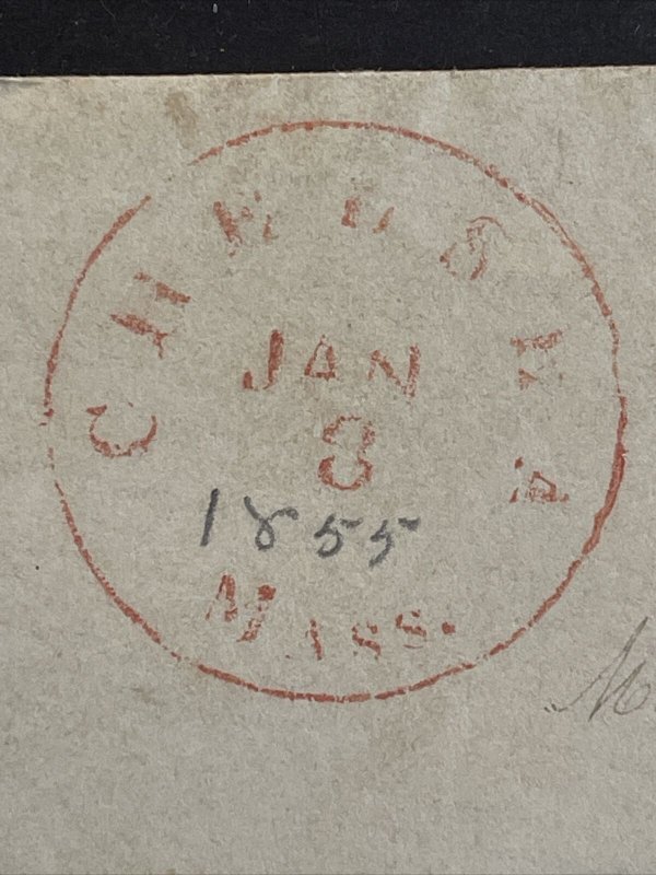 US 1855 Stampless Cover - Chelsea, Mass to Miss Eliza Stedman Medfield ...