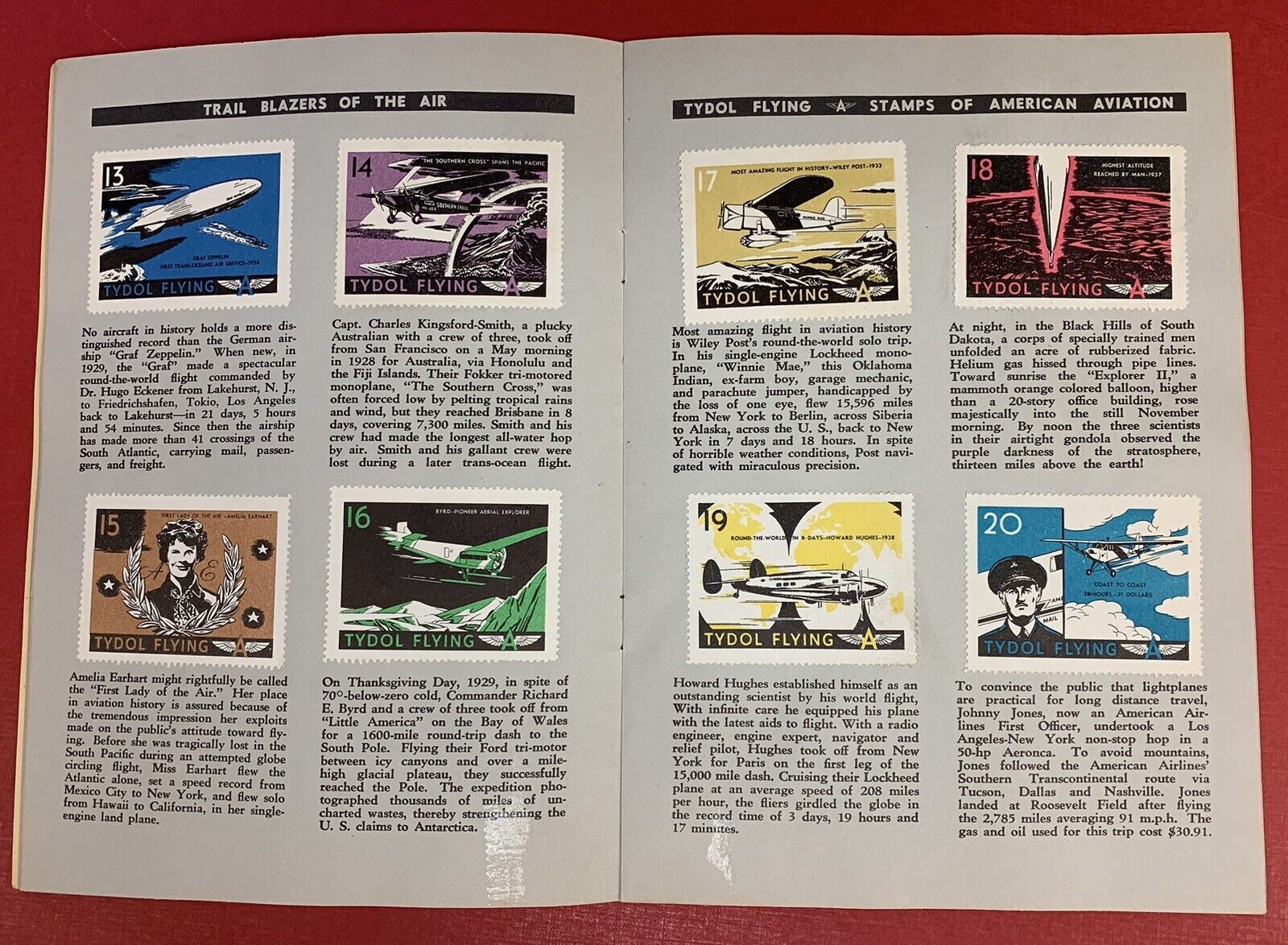 Tydol Flying, Stamp Album of American Aviation, with 47 Different ...