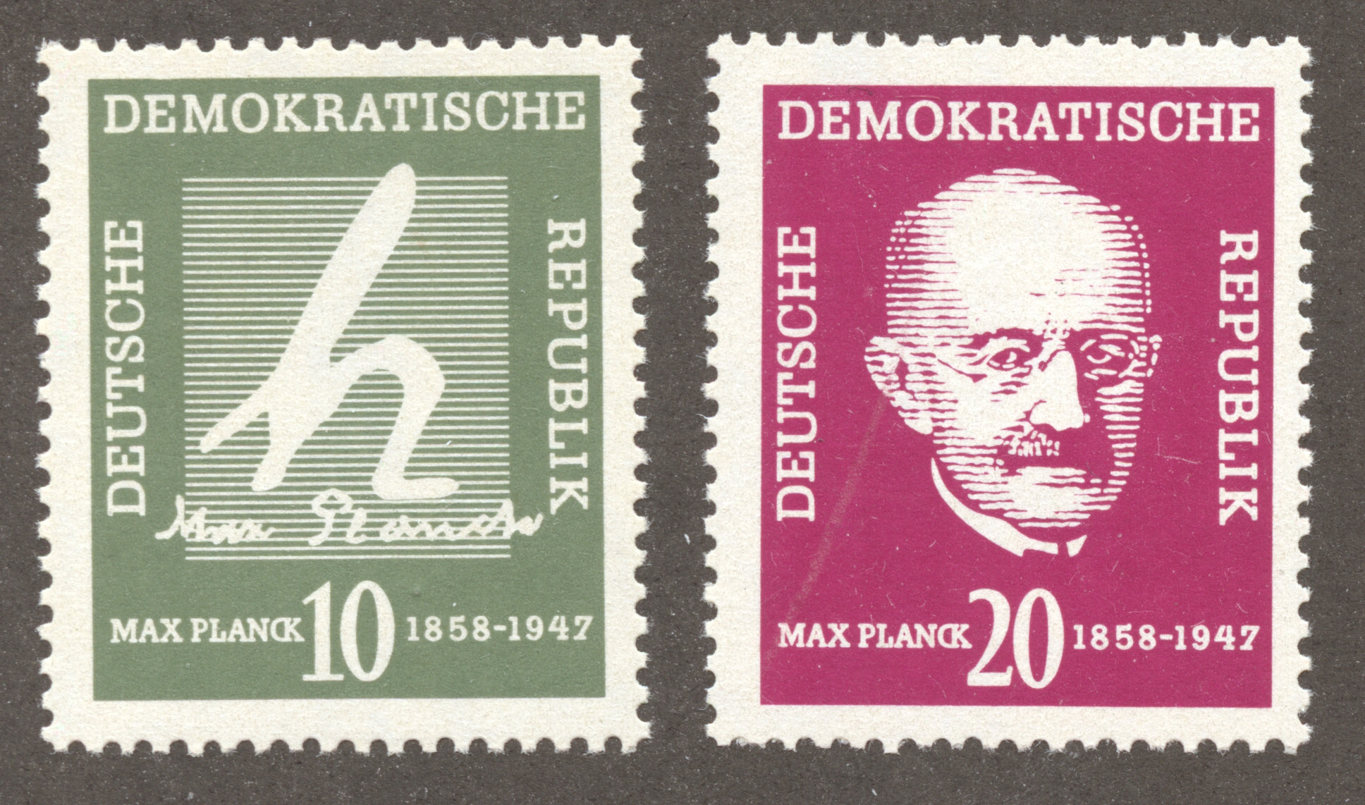 DDR Scott 383-84 MNHOG - 1958 Cent of Birth of Max Planck Issue - SCV ...