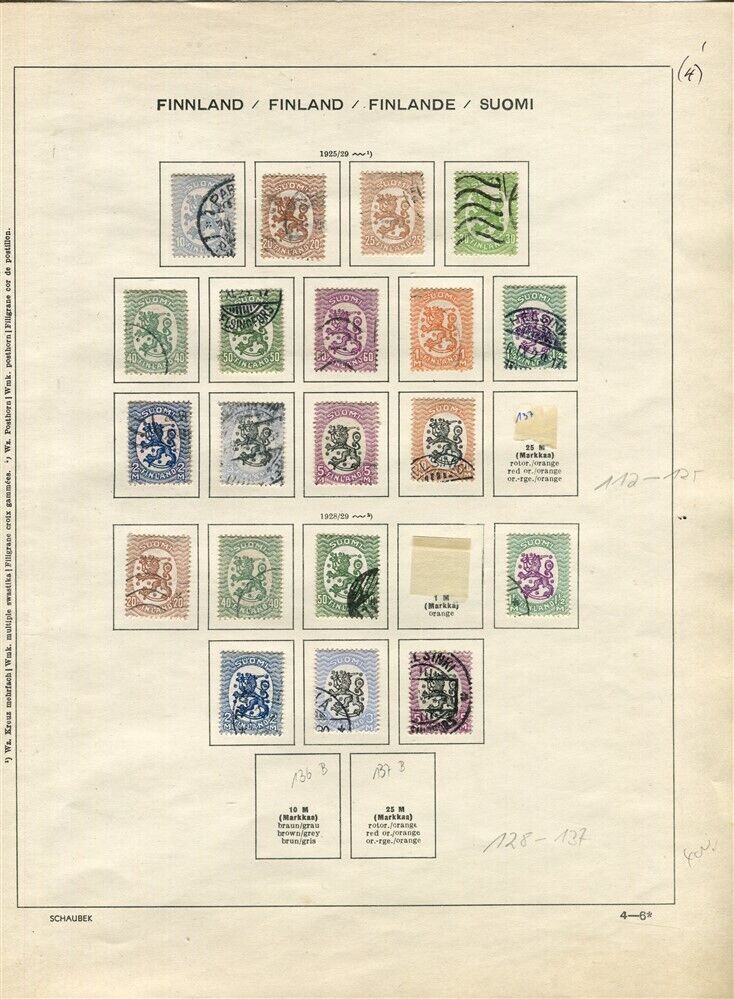 FINLAND; 1925-29 early classic issues fine used range + better ...