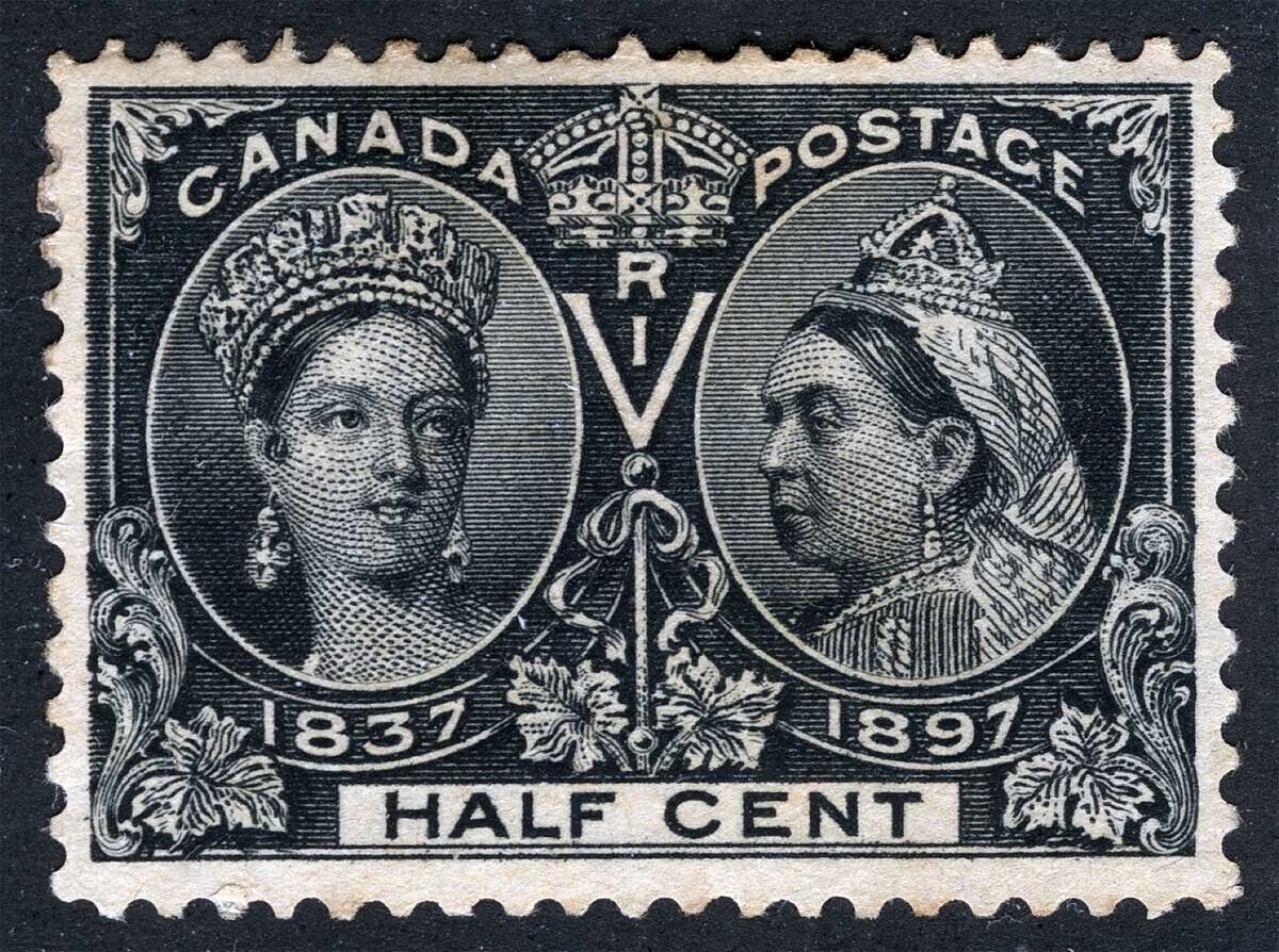 Canada Sc 50 Black 1/2¢ Original Gum Hinge Remnant Centered F-VF ...