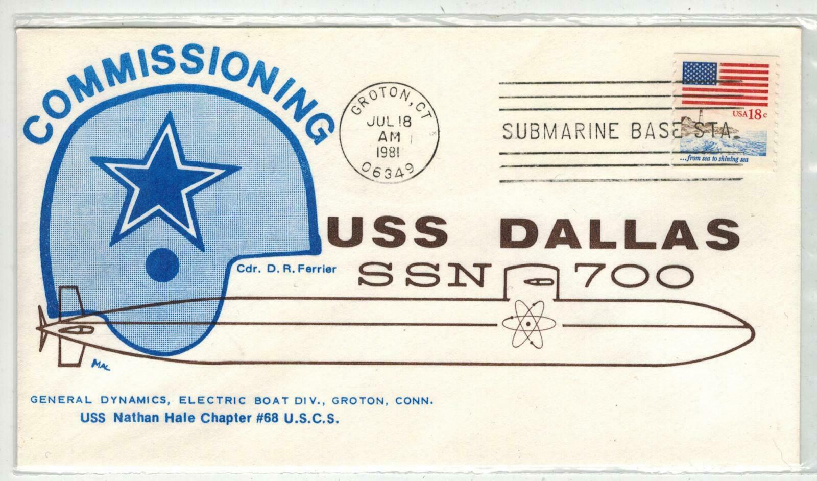 US NAVY SUBMARINE SSN 700 USS DALLAS Commissioning Day 1981 Groton Sub ...