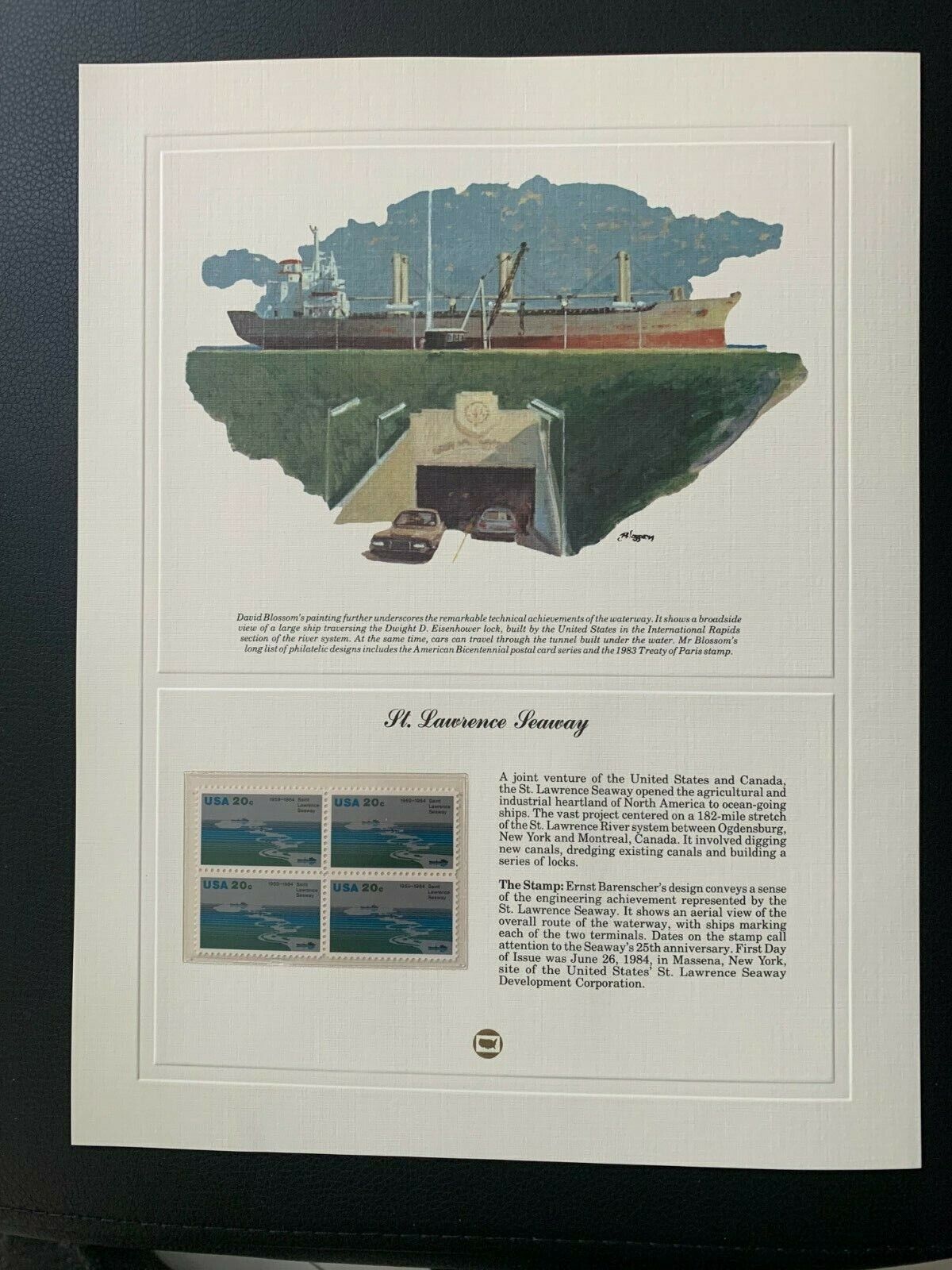 SCOTT 2091 - ST. Lawrence seaway - USPS COMMEMORATIVE STAMP PANEL ...