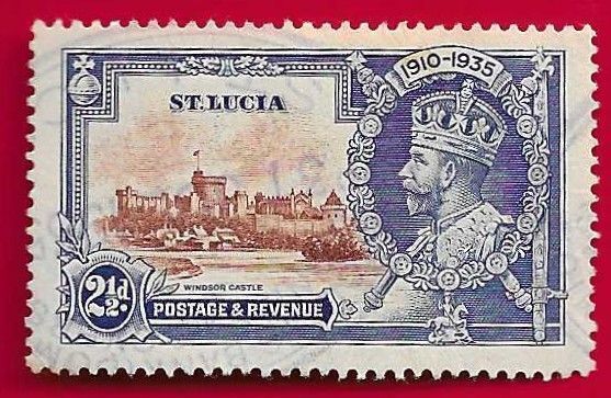 St. Lucia Scott#93 1935 2-1/2d KGV SILVER JUBILEE - USED | Caribbean ...