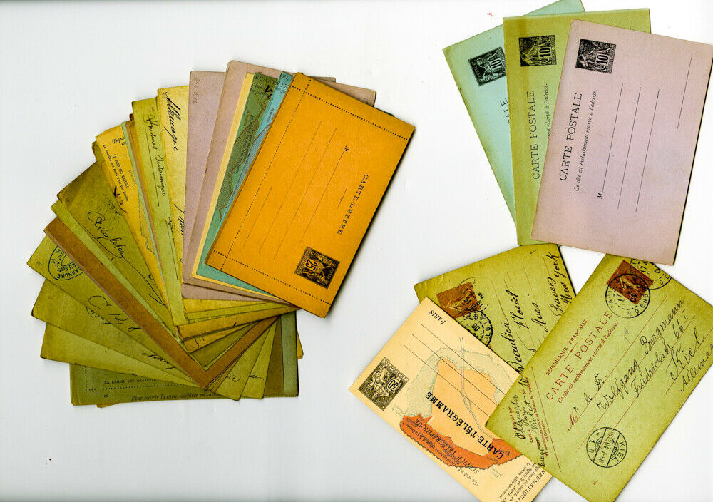 France Stamps 1800's mint & used Postal Cards Lot of 45 Cards total ...