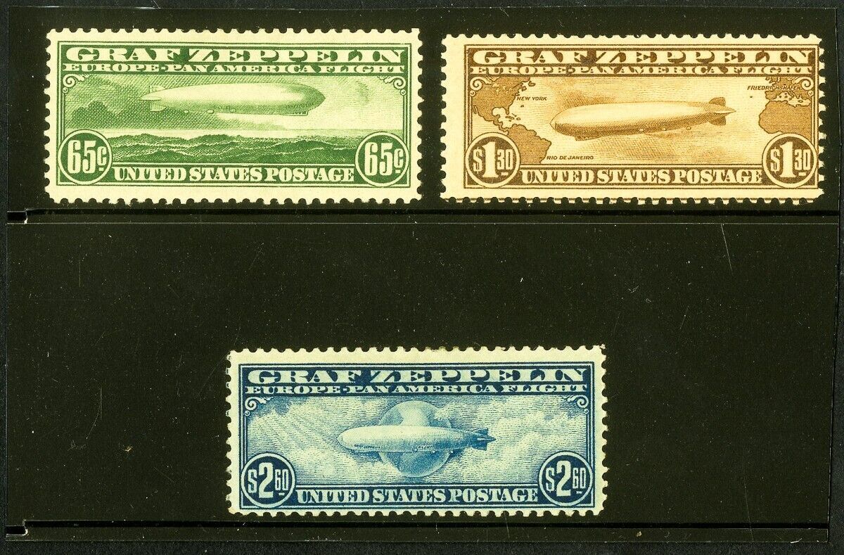 US Stamps # C13-15 Graf Zeppelin Set MH OG Av to Superb | United States ...