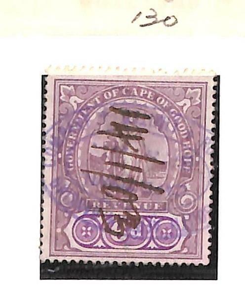 76660 - CAPE of GOOD HOPE - Used REVENUE STAMP - Barefoot # 130 ...