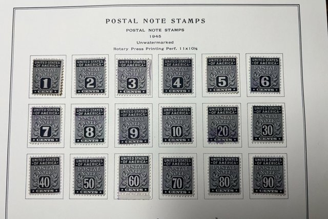 Scott PN1-PN18 1945 1c to 90c Postal Note Stamps Complete Mostly Used ...