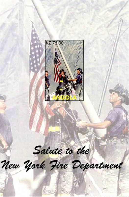 ANGOLA SHEET IMPERF NEW YORK FIRE DEPARTMENT FIRE ENGINES / HipStamp