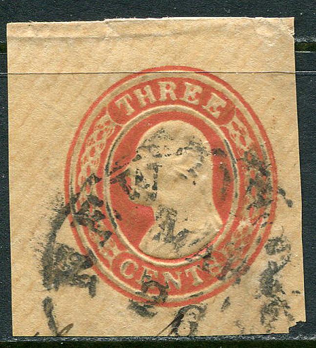 US Lot 3318 US Postage Envelope 1853 Scott U2 U4 3 Cents Red on Buff ...