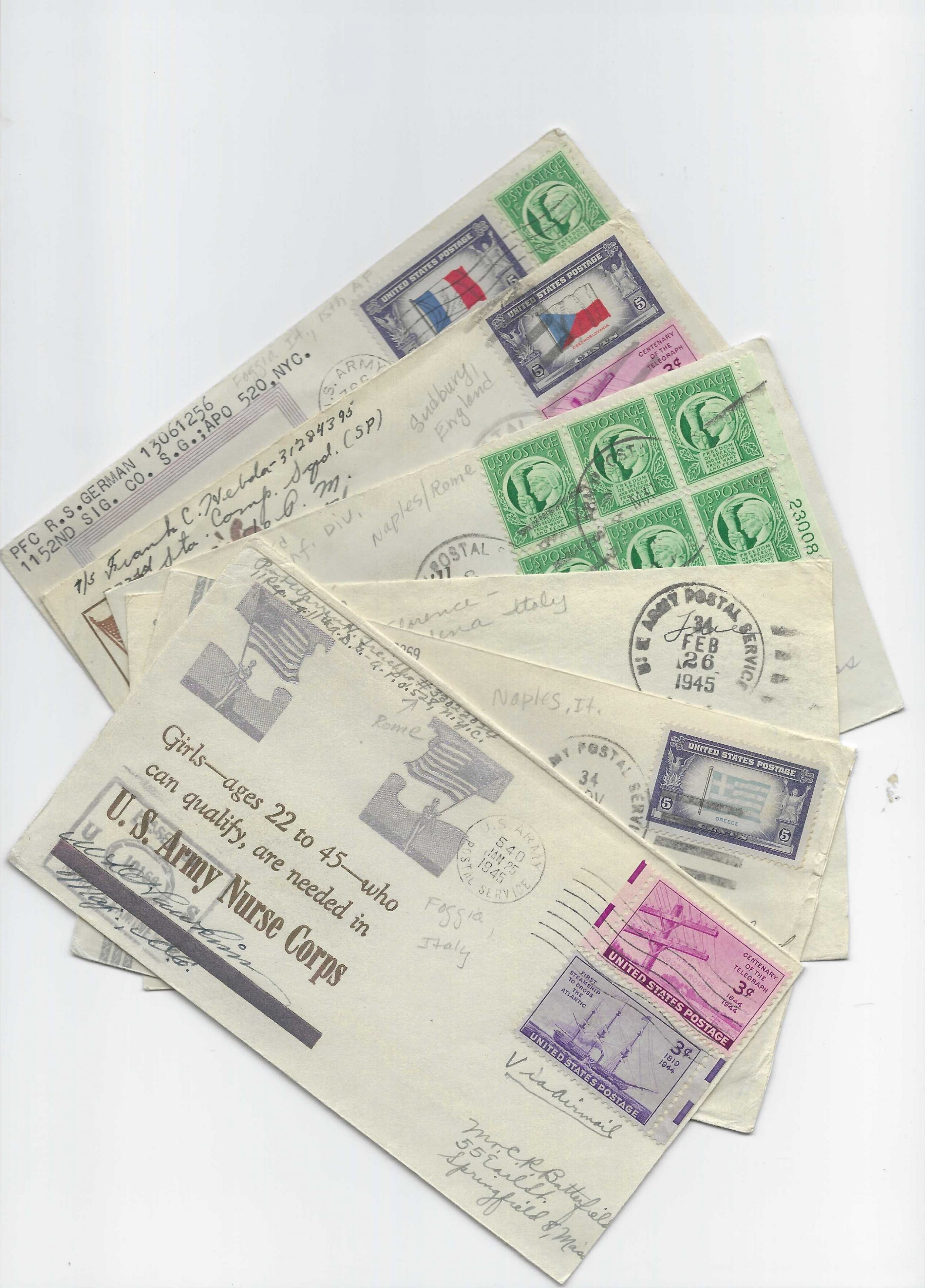 WW2 - 6 Censored Patriotic Covers | United States, Stamp / HipStamp