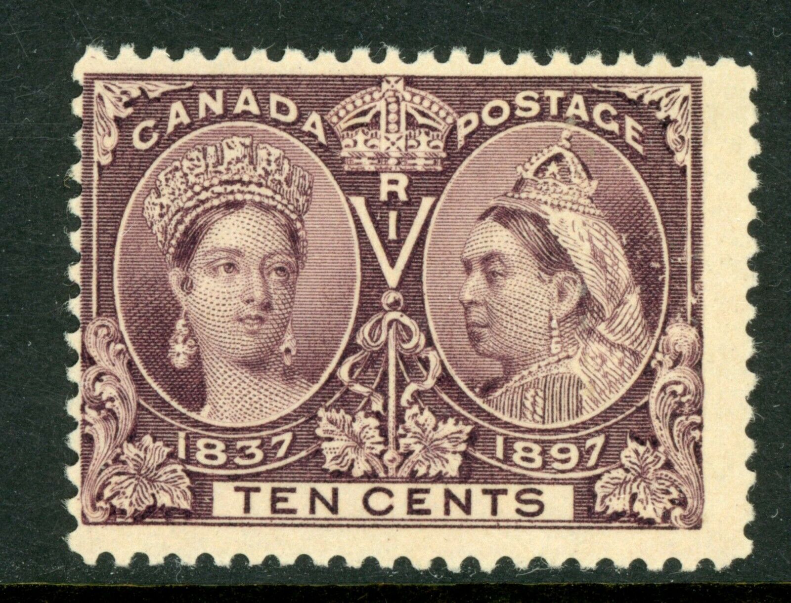 Canada 1897 Jubilee 10¢ Brown Violet Scott #57 GEM! Mint M699 | Canada ...