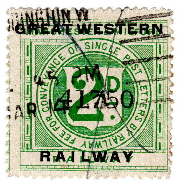 (I.B) Great Western Railway : Letter Stamp 2d (Manchester & Milford OP ...