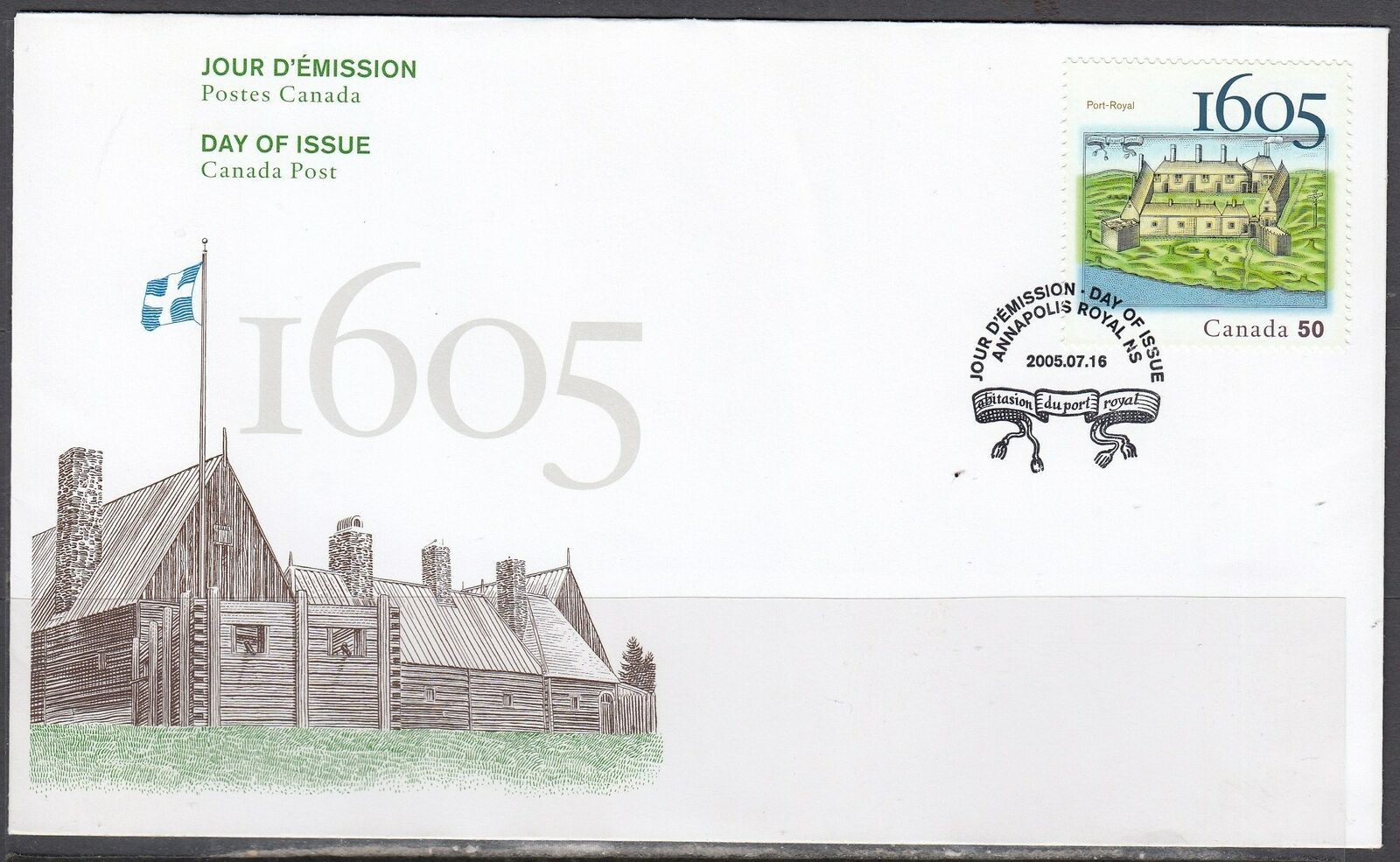 Canada Scott 2115 FDC - Port Royal, 400th Anniv. | Canada, General ...