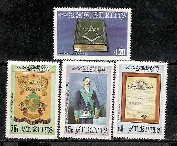 St. Kitts 1985 Freemasonry, Mt. Olive Masonic Lodge, Bible, Campass ...