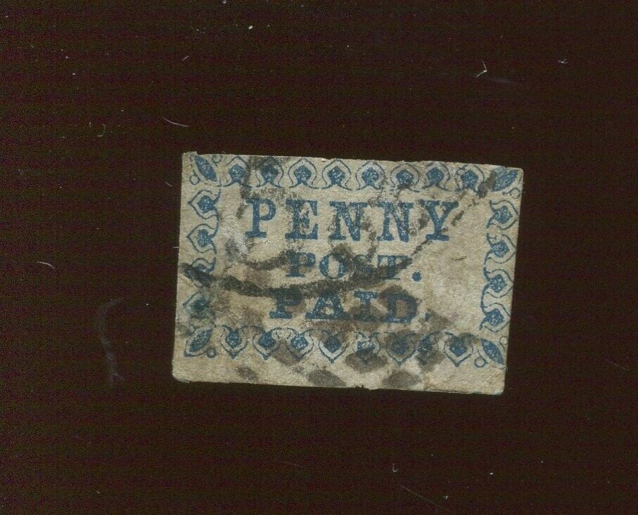 3LB2 Boston Mass Penny Post Carriers' Used Stamp with Better CCL (Bx ...