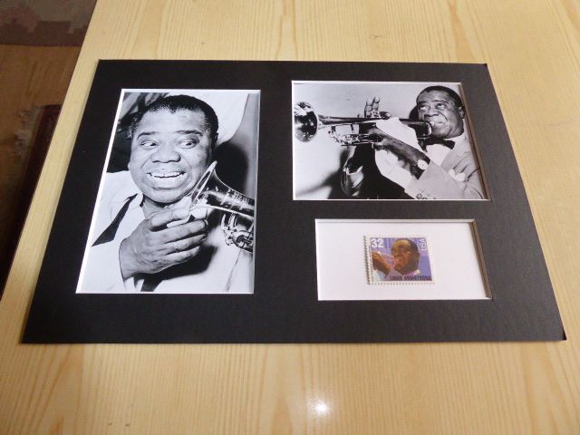 Louis Armstrong Jazz USA Stamp and Photographs mount size A4 | United ...