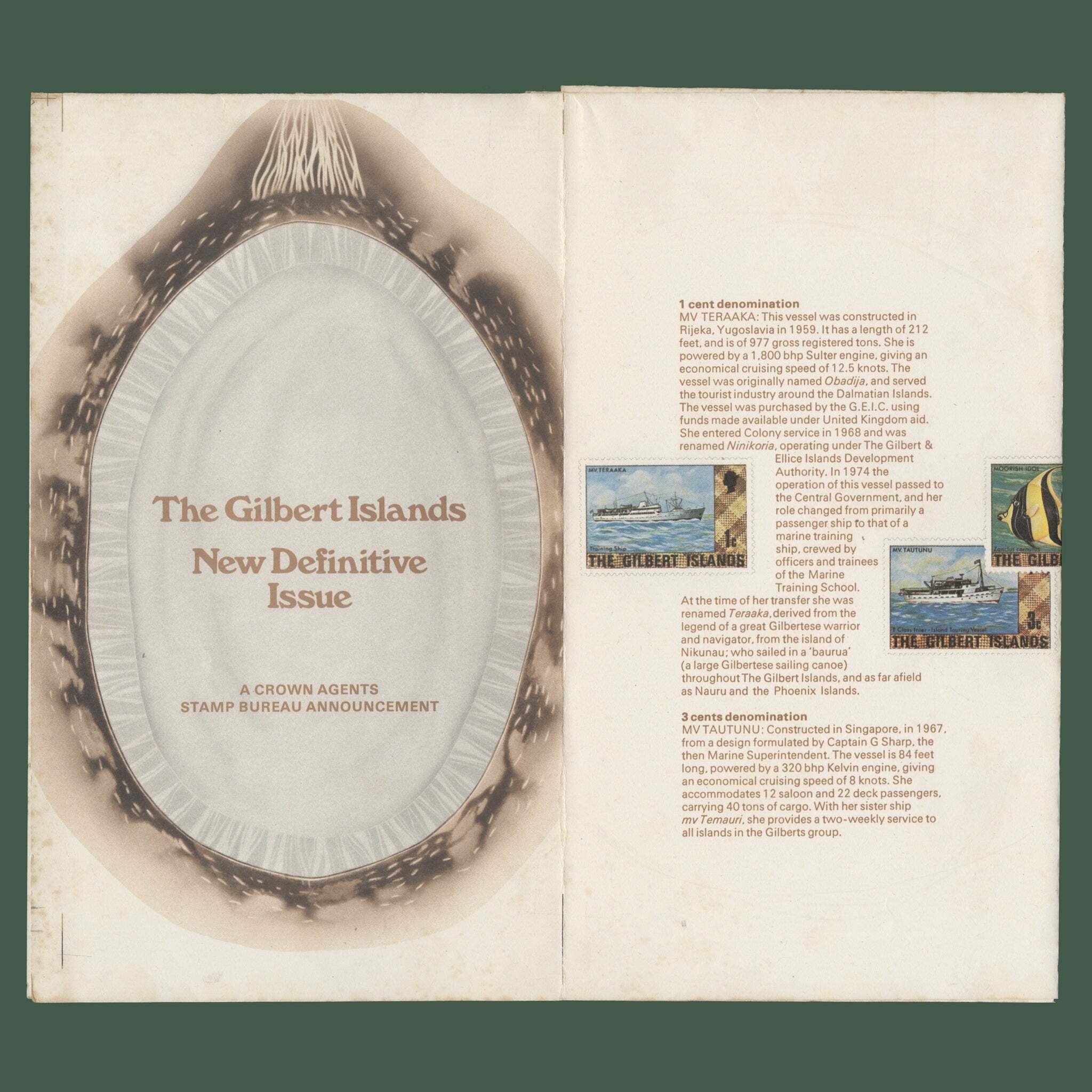 Gilbert Islands 1976 Definitives uncut promotional booklet proof ...
