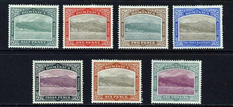 DOMINICA 1903 A Watermark Crown CC Sideways Part Set SG 27 to SG 33 ...