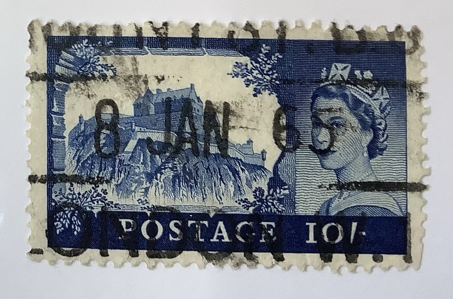 Great Britain 1959/68 Scott 373 used - 10sh, Edinburgh castle, Scotland ...