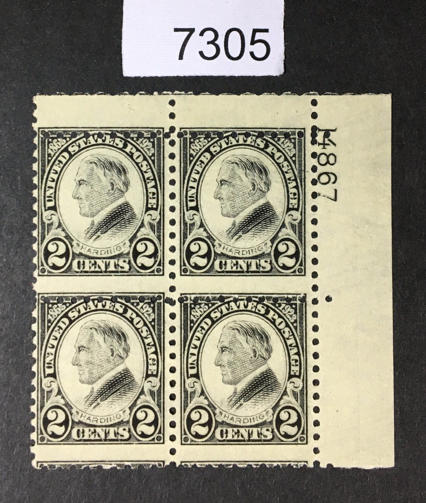 US Stamps # 612 Plate Block of 4 Mint OG LH CAT. $300 LOT #7305 ...