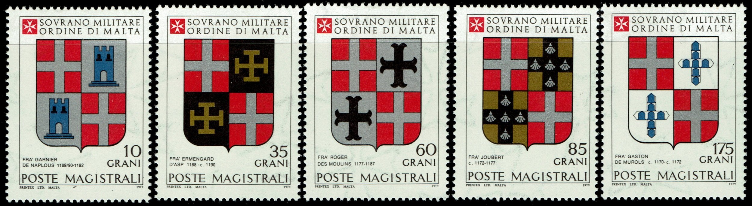 Malta Sovereign Military Order #170-174 MNH - SMOM Coats of Arms (1979 ...