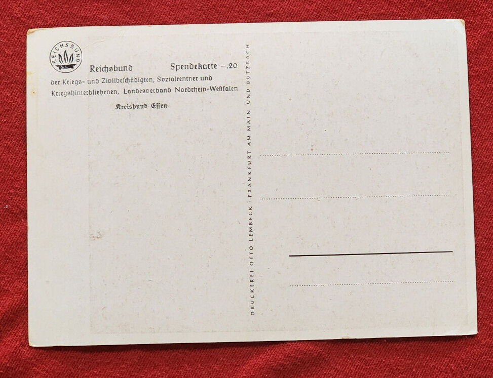 WW2 WWII German Third Reich GOETHE Postcard Germany REICHSBUND ...