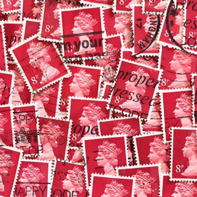 25 x Red, used, British, 8p Machin postage stamps | United States ...