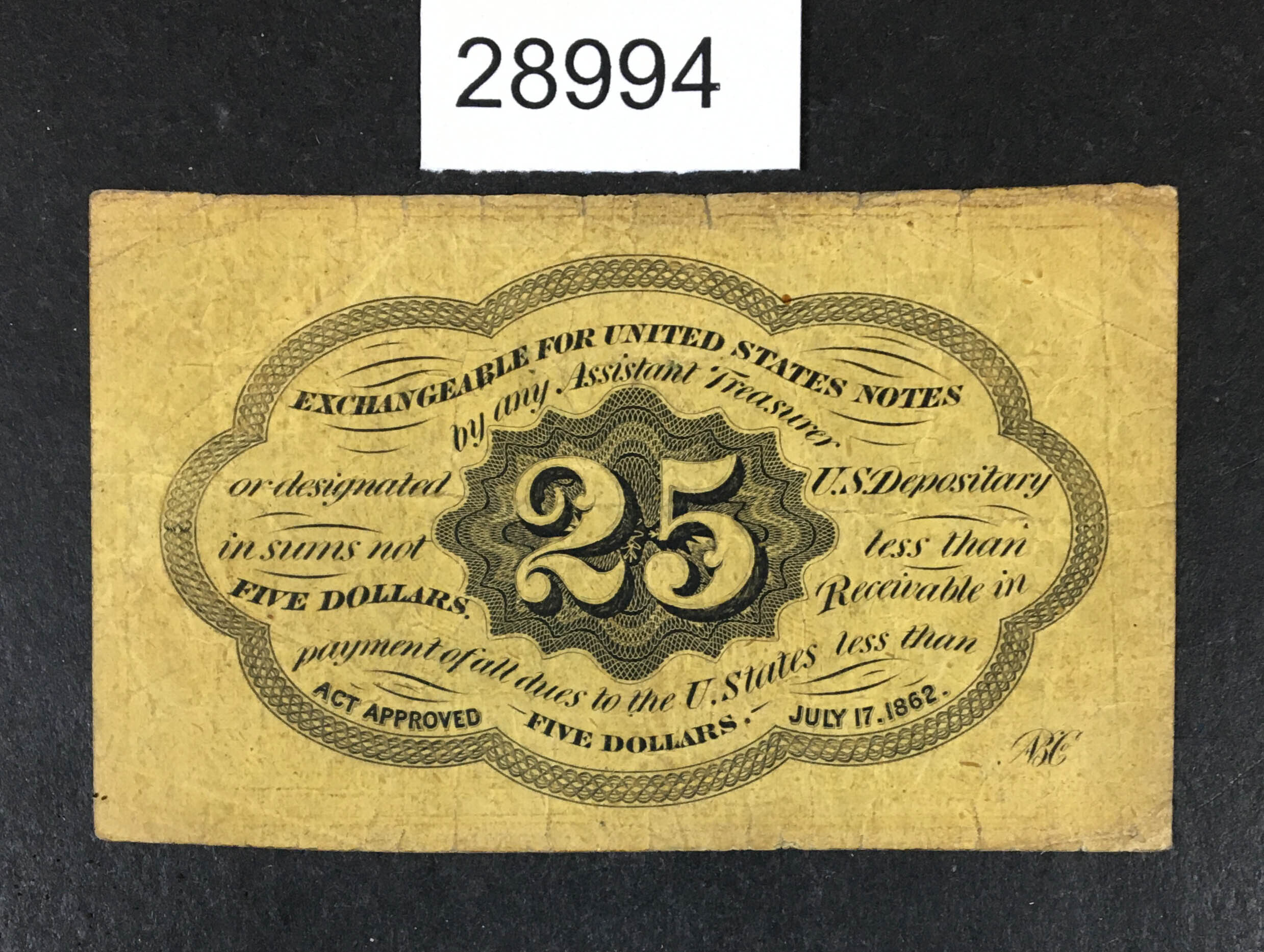 US Stamps # PC7 Postal Currency $150 LOT #28994 | United States, Back ...