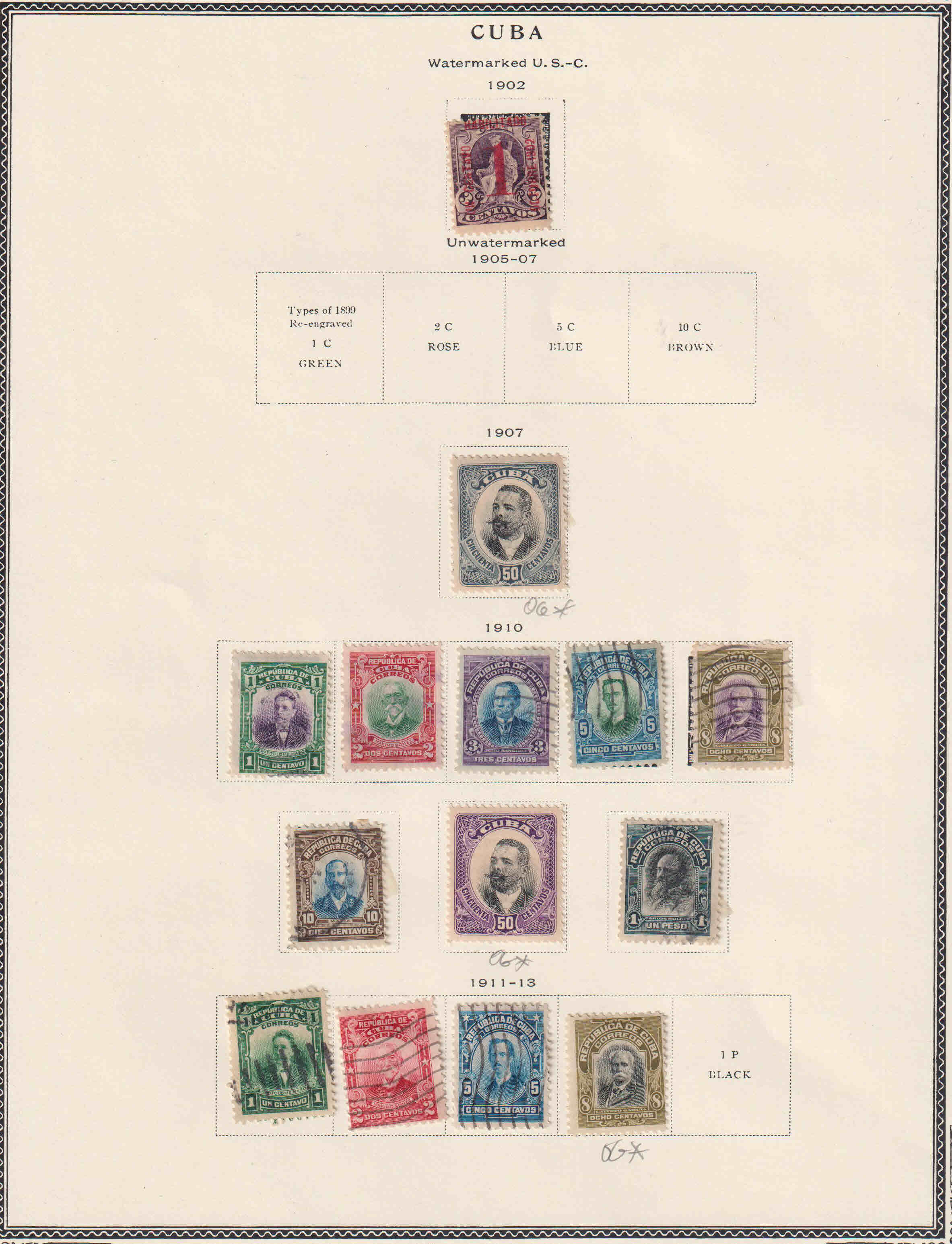 Cuba Four Album Pages Collection LOT With USA Overprints 45 Stamps ...