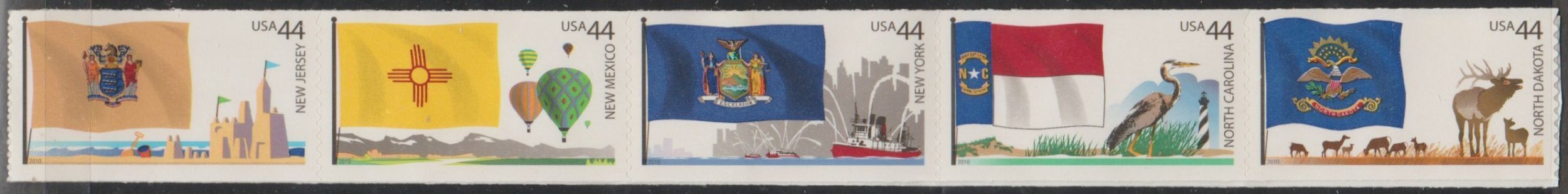 4303-12, PL# Strip of 10. "Flags of our Nation - Set#4" MNH .44 cent ...