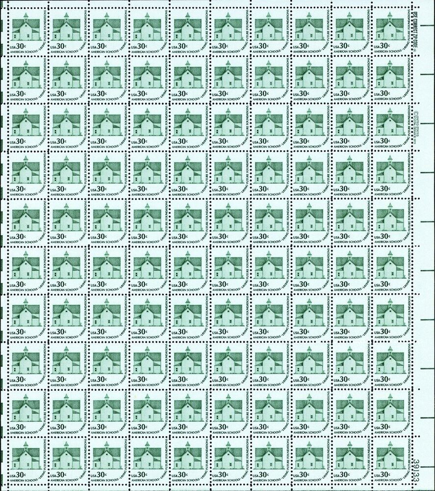 1606, MNH 30¢ American Schools Complete Sheet of 100 Stamps - Stuart ...