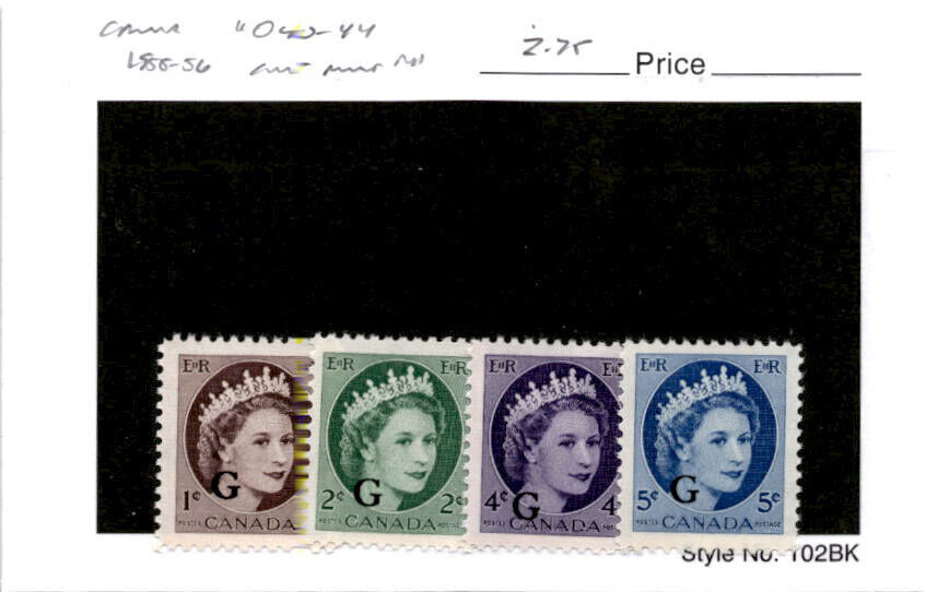 Canada, Postage Stamp, #O40-O44 Mint NH, 1955 Official (AF) | Canada ...