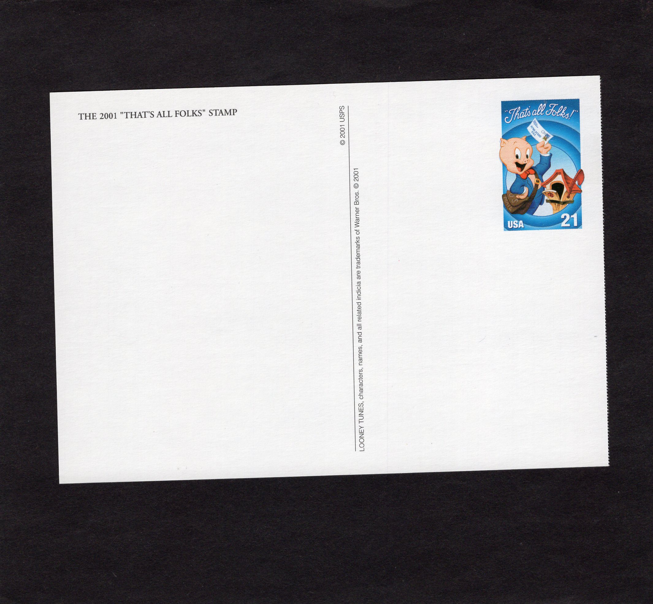UX376 Porky Pig, MNH postal card | United States, Postal Cards Stamp ...