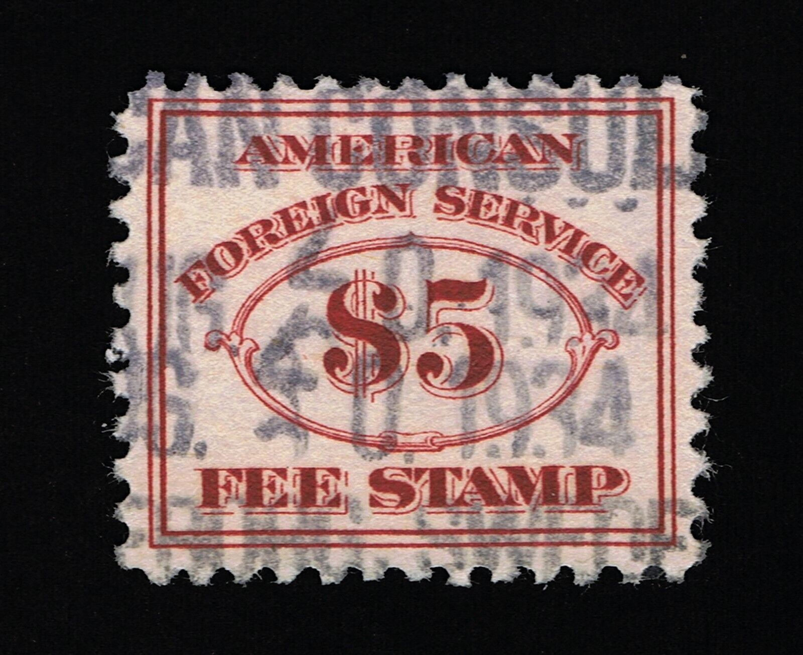 Exceptional Genuine #Rk25 F-Vf Used 1924 Brown RED Consular Service FEE ...