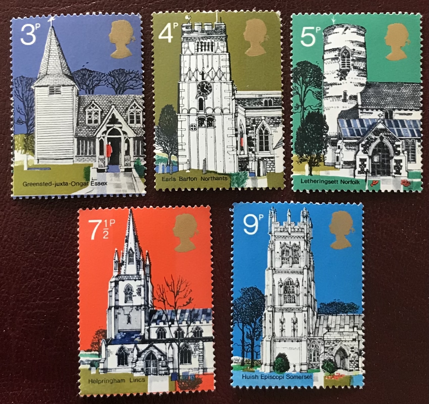 Great Britain #671-675 MNH 5 Singles Old Village Churches SCV $1.45 ...