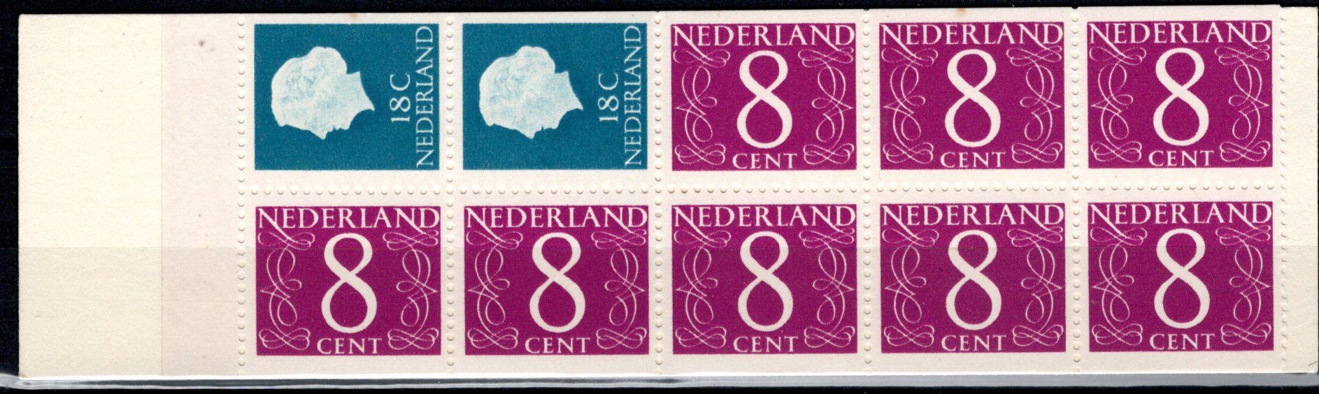Netherlands Scott # 346d, mint nh, cpl. stamp booklet, variation, Pb4 ...